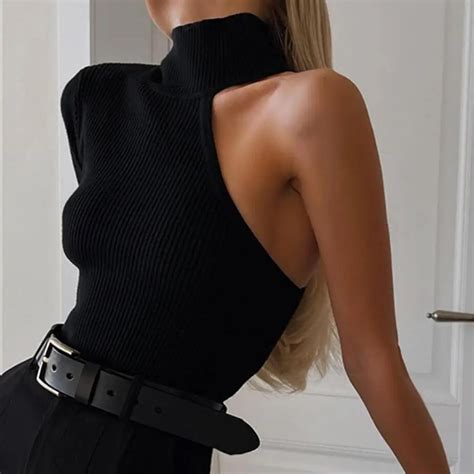 Herfst Hete Sexy N Schouder Kintged Bodysuit Vrouwen Coltrui Zwarte Bodysuit Dames Skinny
