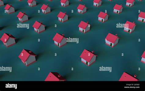 Rows Houses Computer Generated 3d Render Stock Photo Alamy