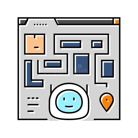 Ai Routing Autonomous Delivery Color Icon Vector Illustration Stock
