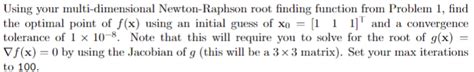 F X Using Your Multi Dimensional Newton Raphson Chegg