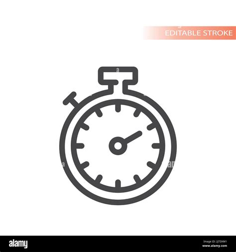 Stopwatch Clock Line Vector Icon Timer Or Chronometer Outlined Symbol