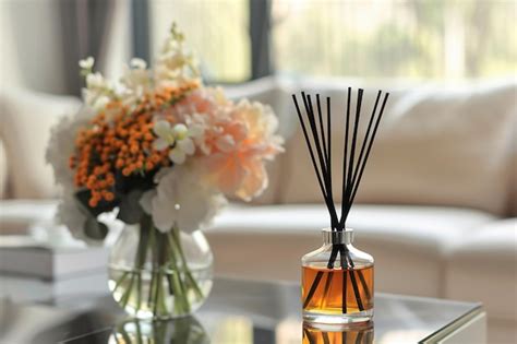 Reed Diffuser Black Sticks Amber Liquid Premium Ai Generated Image