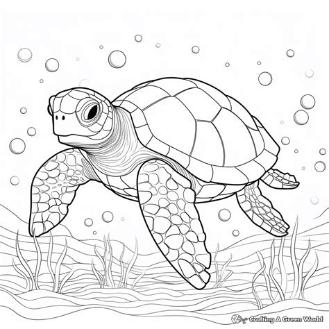 Green Sea Turtle Coloring Pages Free And Printable