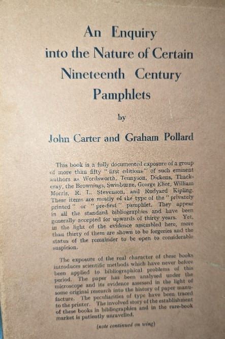 Famous Forgeries In Book History The Case Of Thomas James Wise Unbound