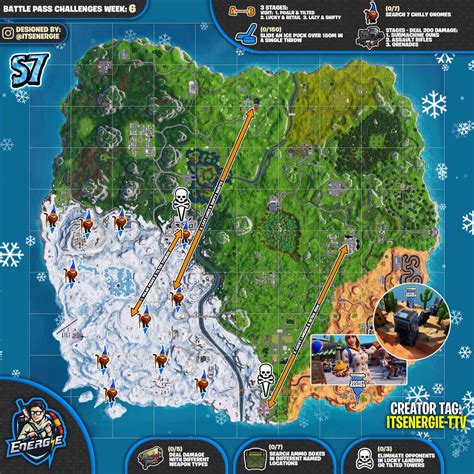 Fortnite Cheat Sheet Map For Season 7 Week 6 Challenges Fortnite Insider