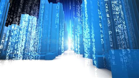 City Skyline Computer Data Code Fly Orbit Hd Loop Stock Footage Video Of Pixelated