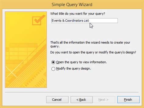 How To Run The Query Wizard In Access 2016 Dummies