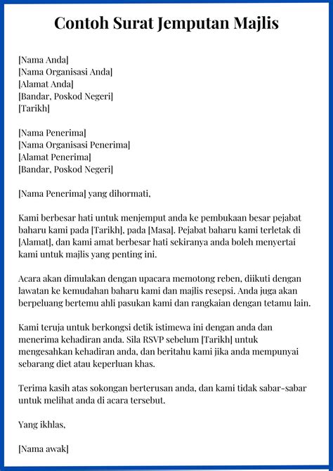 Surat Jemputan Yb Ke Majlis