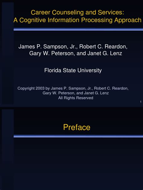 Career Counseling And Services A Cognitive Information Processing Approach Pdf