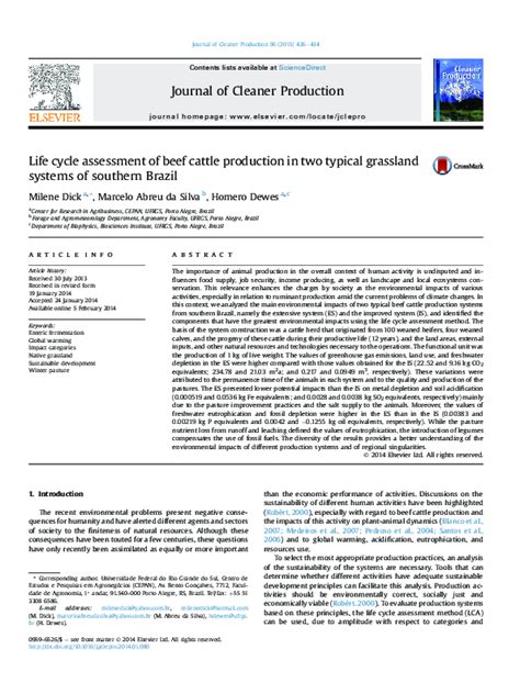 Pdf Life Cycle Assessment Of Beef Cattle Production In Two Typical