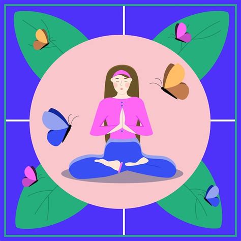 Premium Vector Girl Meditating In Lotus Position