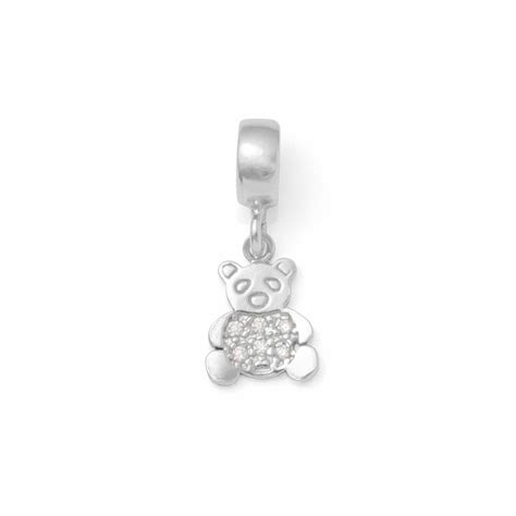 Charm De Plata Osito Brillante Baliq
