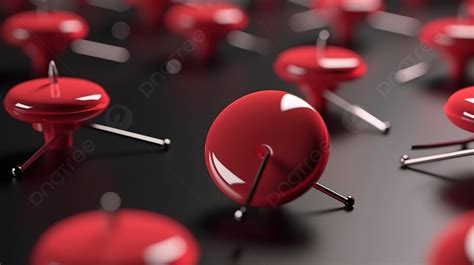 공중에 떠있는 빨간 핀 바늘 고정된 사무실 압정에 3d 렌더링 현실적인 빨간색 압정 상단 보기 첨부 단추 고화질 사진 사진 배경 일러스트 및 사진 무료 다운로드