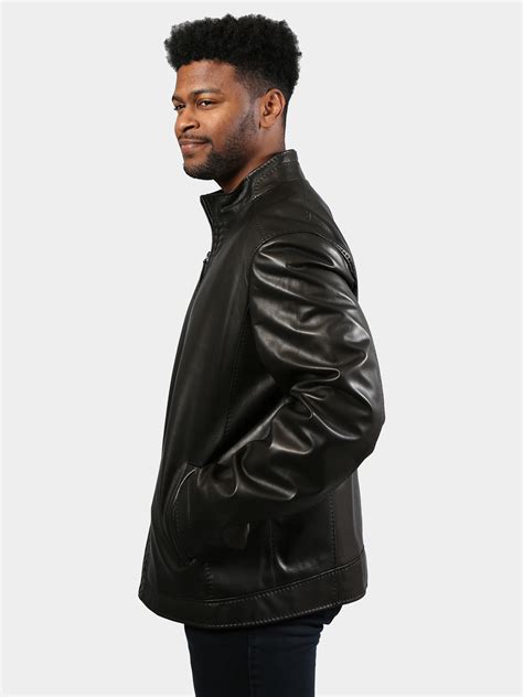 Men S Black Lambskin Leather Jacket Day Furs