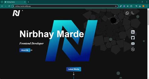 Portfolio Webdevelopment Reactjs Frontenddeveloper Tailwindcss Nirbhay Marde