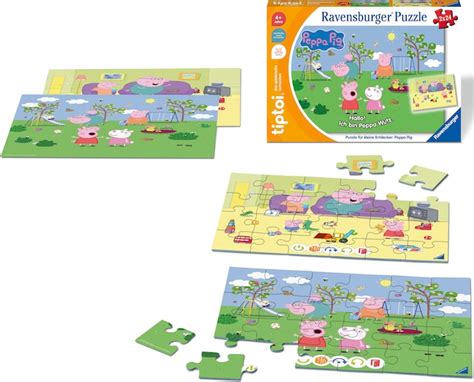 Ravensburger Puzzle tiptoi Puzzle für kleine Entdecker Peppa Pig 2 x 24 Teile Made in