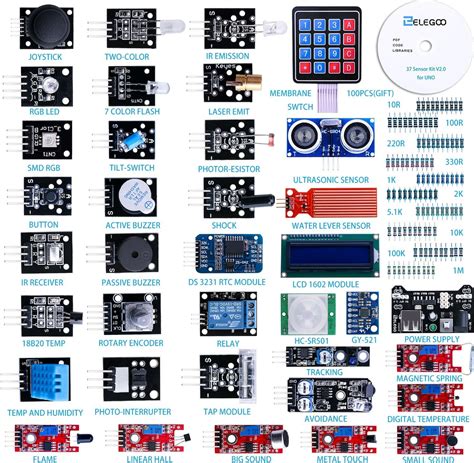 elegoo upgraded 37 in 1 sensor modules kit για arduino uk el kit 011