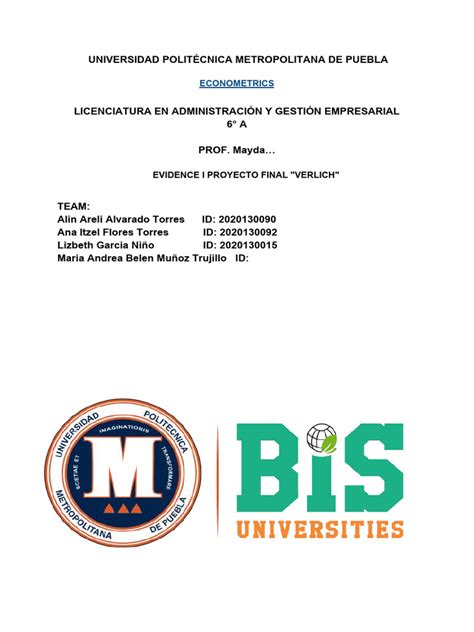 Proyecto De Econometria Pdf Econometría Análisis De Regresión