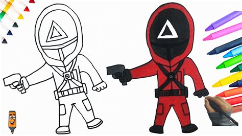 How To Draw Squid Game Guard Drawing Full Step By Step Art Process 🎭