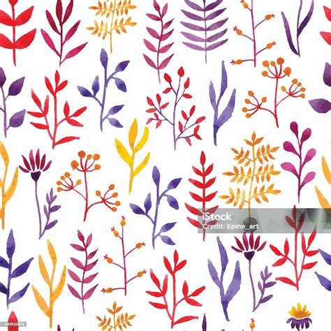 Vector Watercolor Floral Pattern Stock Illustration Download Image