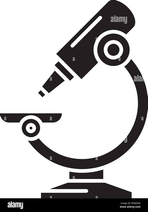 Laboratory Microscope Black Icon Vector Sign On Isolated Background