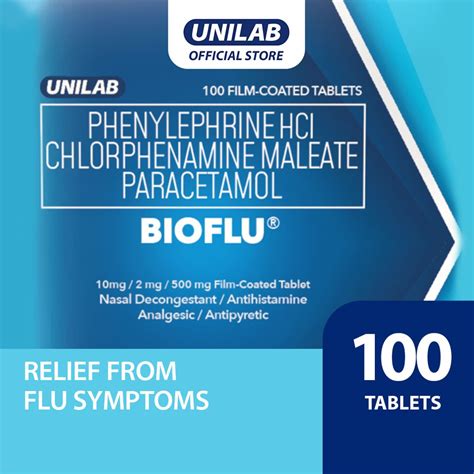Unilab Bioflu 100 Tablets Medicine For Relief Of Flu And Other
