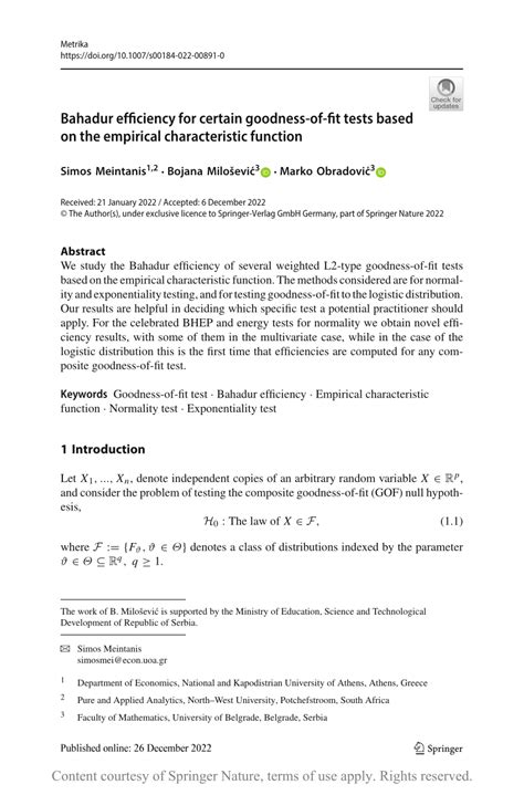Bahadur Efficiency For Certain Goodness Of Fit Tests Based On The