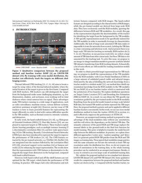 Unsupervised Cross Modal Distillation For Thermal Infrared Tracking Deepai