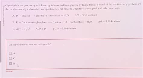 Solved Glycolysis Is The Process By Which Energy Is Chegg
