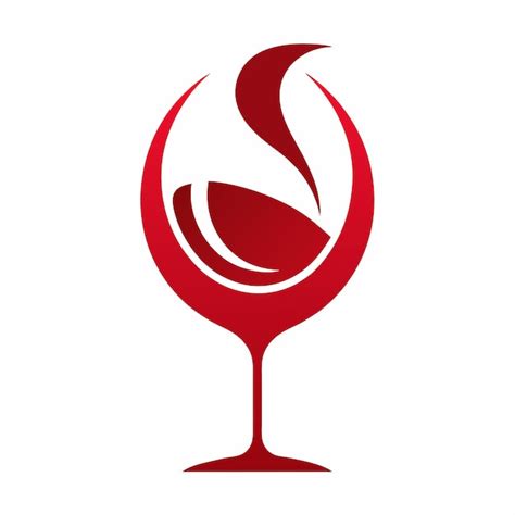 Red Wine Glass Logo Design Vector Art And Illustration Premium Ai