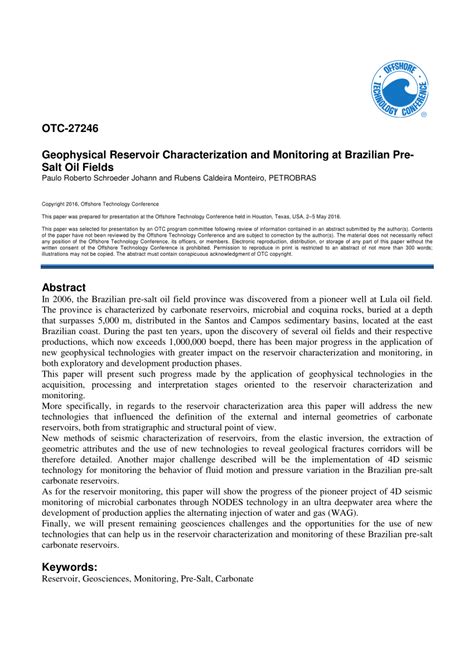 Pdf Geophysical Reservoir Characterization And Monitoring At