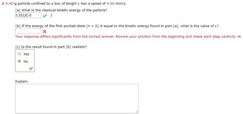 solved a 4 40 g particle confined to a box of length l has a