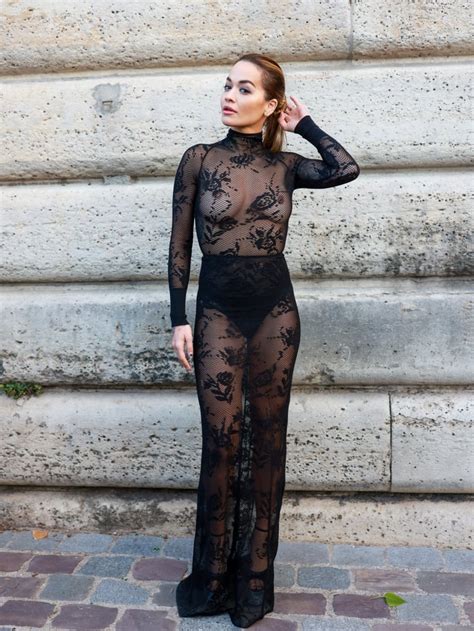 Rita Ora Goes Braless In Sheer Azzedine Alaïa Dress POPSUGAR Fashion UK