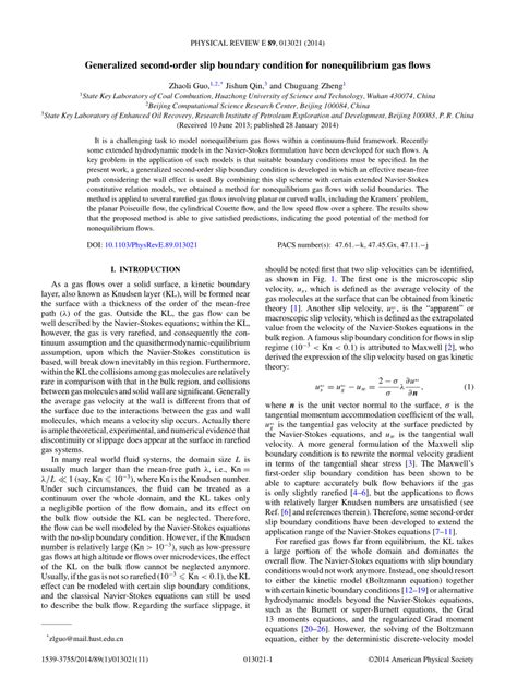 Pdf Generalized Second Order Slip Boundary Condition For