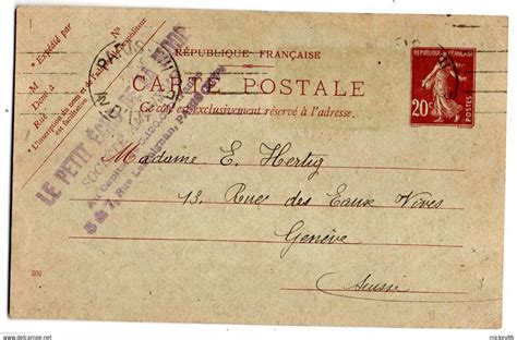 Cartes Postales Types Et TSC Avant Entier CP Type Semeuse C De PARIS Pour
