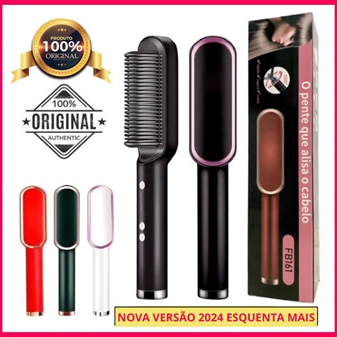 Escova Alisadora Bivolt Em Alisa Hidrata Modela Alinha E Anti Frizz Shopee Brasil
