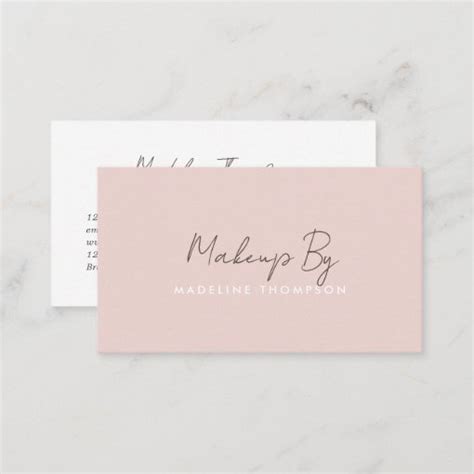 Modern Minimalist Girly Script Blush Pink Qr Code Business Card Zazzle