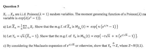 solved x1…xn are i i d poisson λ 1 random variables the
