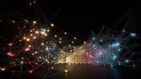 Plexus Points And Light Rays A Stunning Abstract 3d Rendering Background Technology Geometric