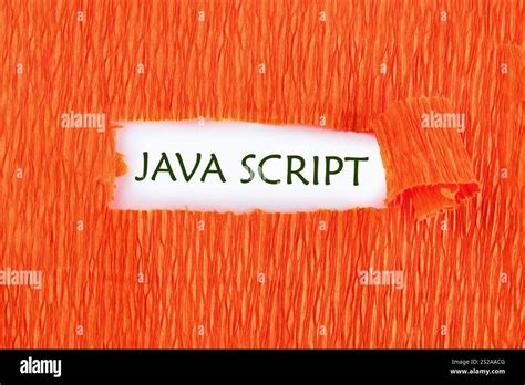 A Vibrant Orange Backdrop Features The Words Java Script On A Strip Of White Paper This Visual