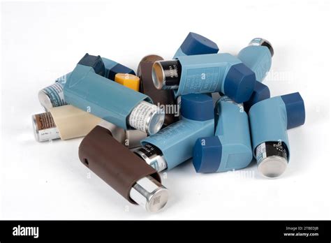 Pile Of Mdi Metered Dosage Inhalers Asthma Inhalers Considered