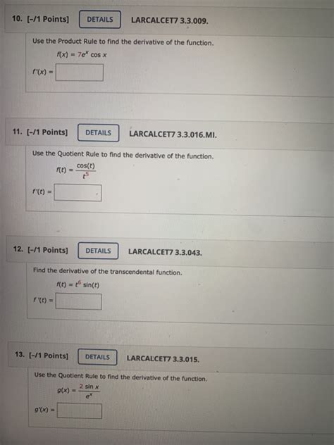 Solved 10 1 Points DETAILS LARCALCET7 3 3 009 Use The Chegg