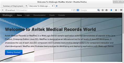 Oracle Weblogic Server 12c 1221 Deploying The Medrec Sample