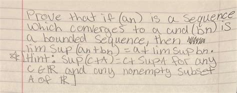 Solved Prove That If An Is A Sequence Which Converges To A