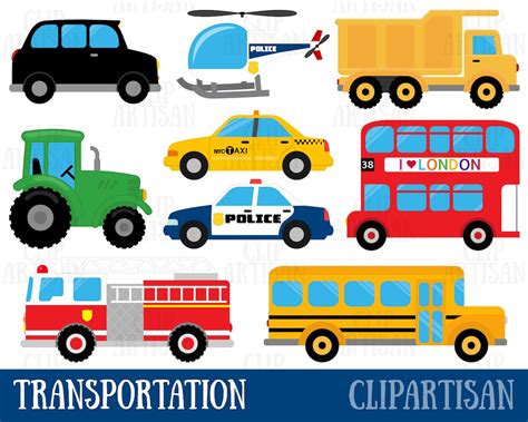 Transportation Clipart Vehicles Clip Art Taxi Bus Fire Engine