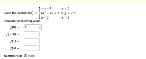 Solved Given The Function Fx Calculate The Following