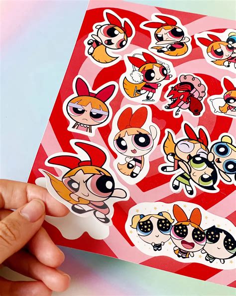 Powerpuff Girls Blossom Pembe Sticker Etiket Seti Sevimli Etiketlerle