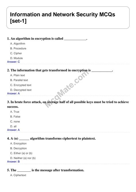 Solution Information And Network Security Solved Mcqs Studypool