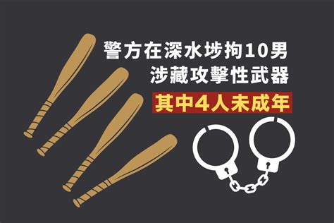 警方在深水埗拘10男涉藏攻擊性武器 其中4人未成年