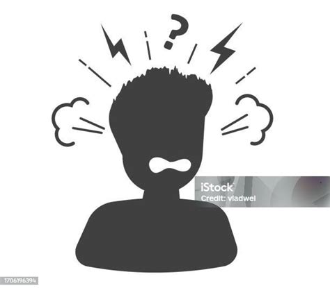 화난 증오 미친 분노 불행한 캐릭터 남자 실루엣 벡터 그래픽 일러스트레이션 나쁜 부정적인 사람 얼굴 감정 플랫 만화 검정 분노